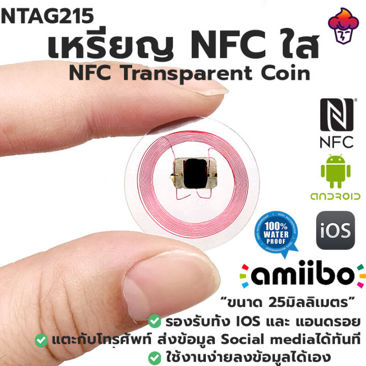 Large image: ntag215 NFC transparent Coin card blank PVC NFC card ...