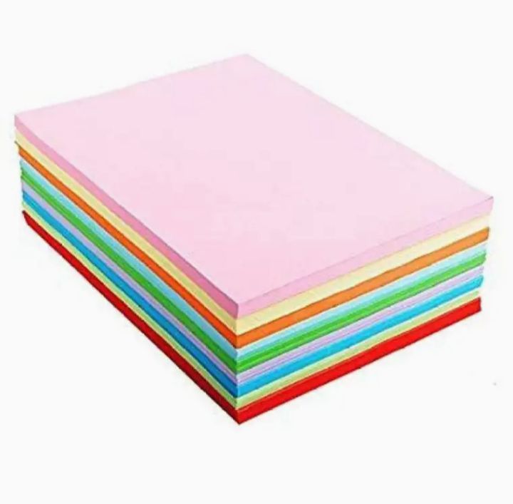 A4 Size Colour Paper, Pack Of 100 Multicolour paper,10 different colour ...