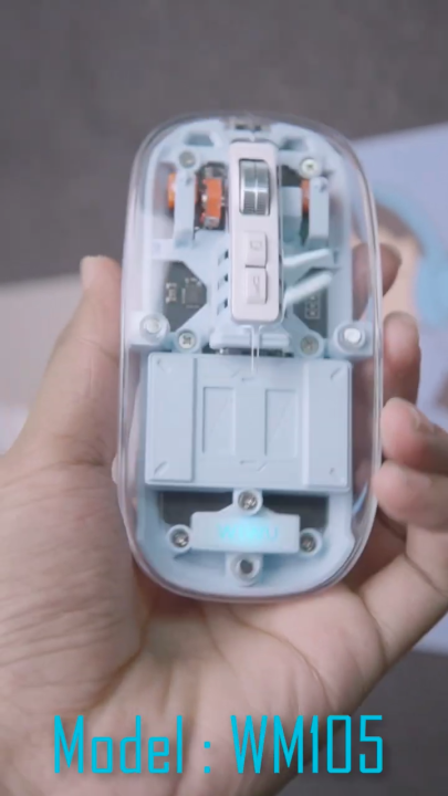 WIWU WM105 Crystal Transparent Wireless Mouse 2.4G Sky Blue | Daraz.com.bd