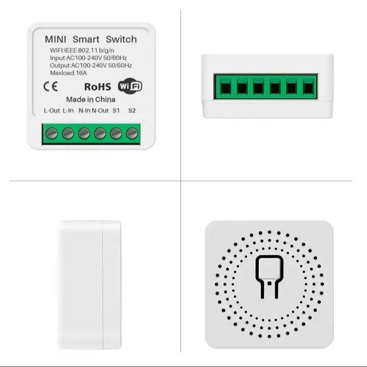 16A Wifi Smart Switch Smart Home Light Switches Module 2 Way Control Work with Tuya Smart Life ...