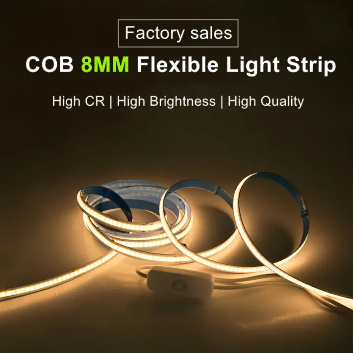 5V LED COB Light Strip Touch Dimmer Flexible Diode Tape 5V USB Linear ...