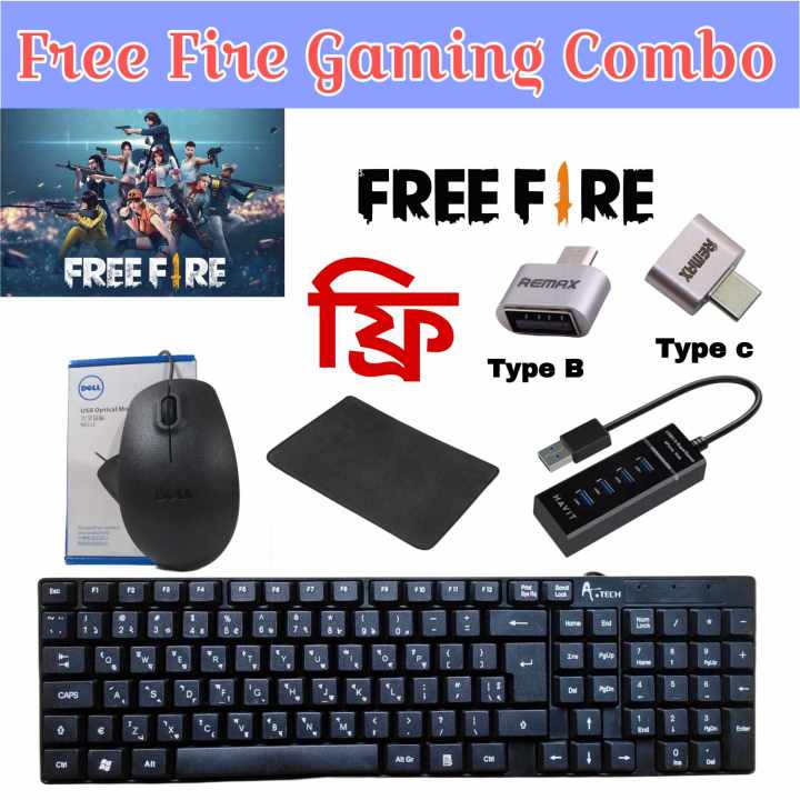 USB keyboard optical mouse -mouse pad- and hub -with free OTG 1 -gaming ...