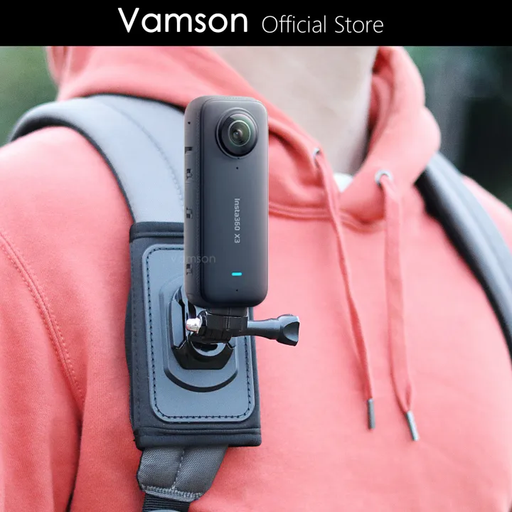 Vamson 360 Degree Rotary Backpack Clip for Insta 360 X3 Chest Shoulder ...