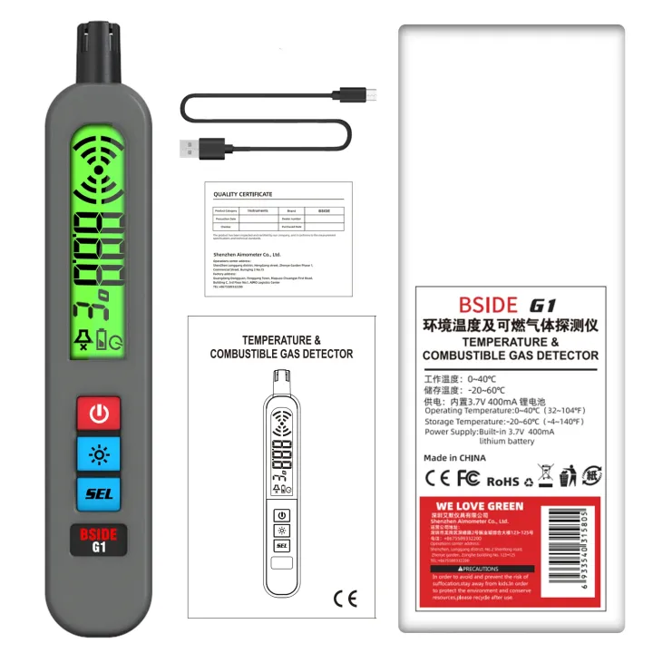 G1 Professional Gas Leak Detector Combustible Natural Co2 Flammable LPG ...