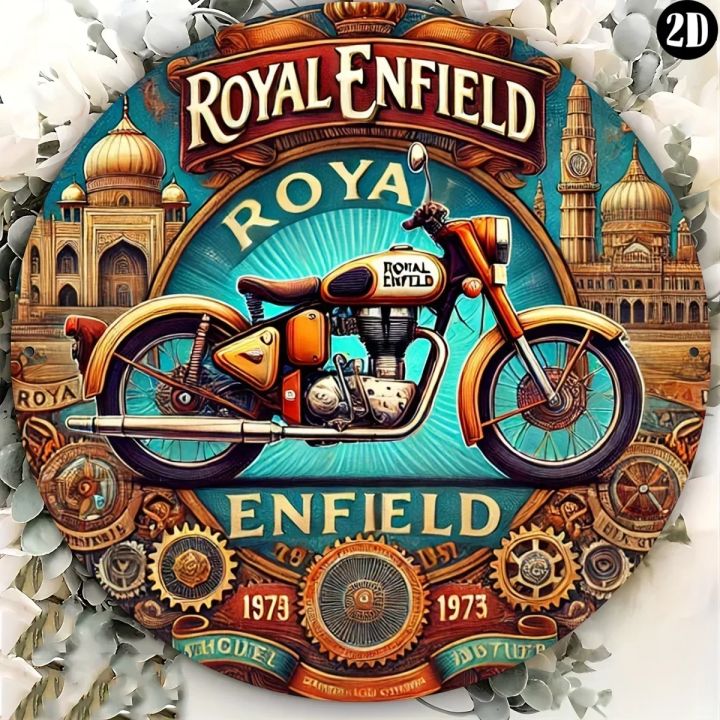 1pc,Royal Enfield Vintage Metal Wall Art Sign -Classic Motorcycle ...