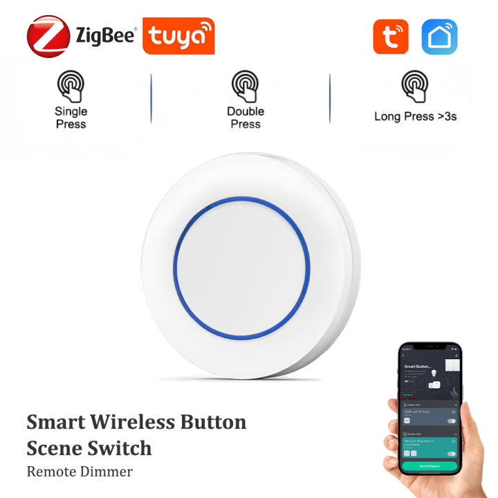 Tuya ZigBee Push Button Wireless Smart Scene Switch Controller Battery ...