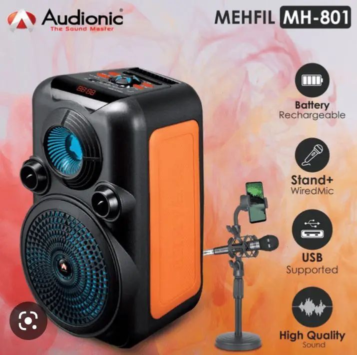Audionic Mehfil MH 801 8Inch With Mobile Stand And Mic | Daraz.pk