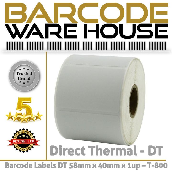 Barcode Labels Direct Thermal 58mm x 40mm x 1up – T-800 Sticker | Daraz.lk