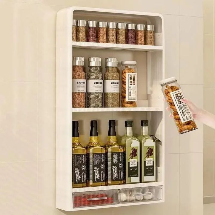4-Layer Wall-Mounted Shelf – Multifunctional Storage Rack for Kitchen ...