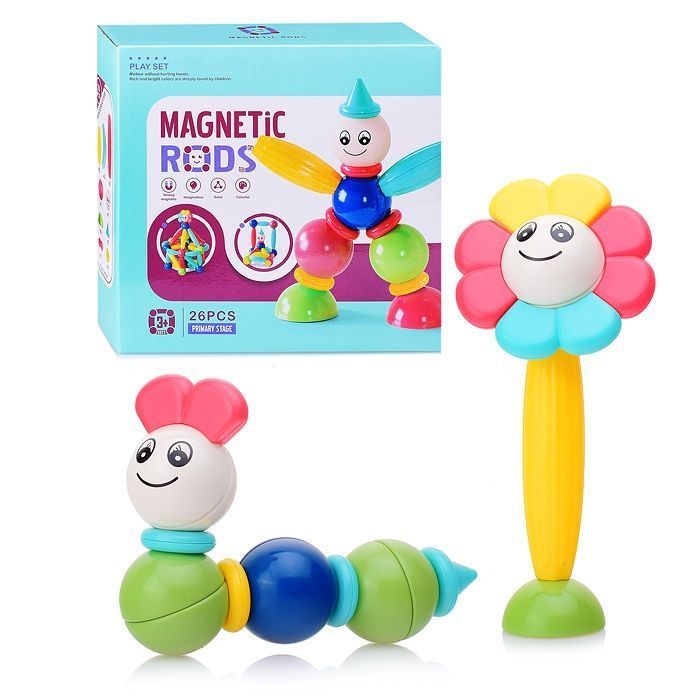MAGNETIC RODS PLAY SET FOR KIDS PLAYING (26 PCS RODS) | Daraz.pk