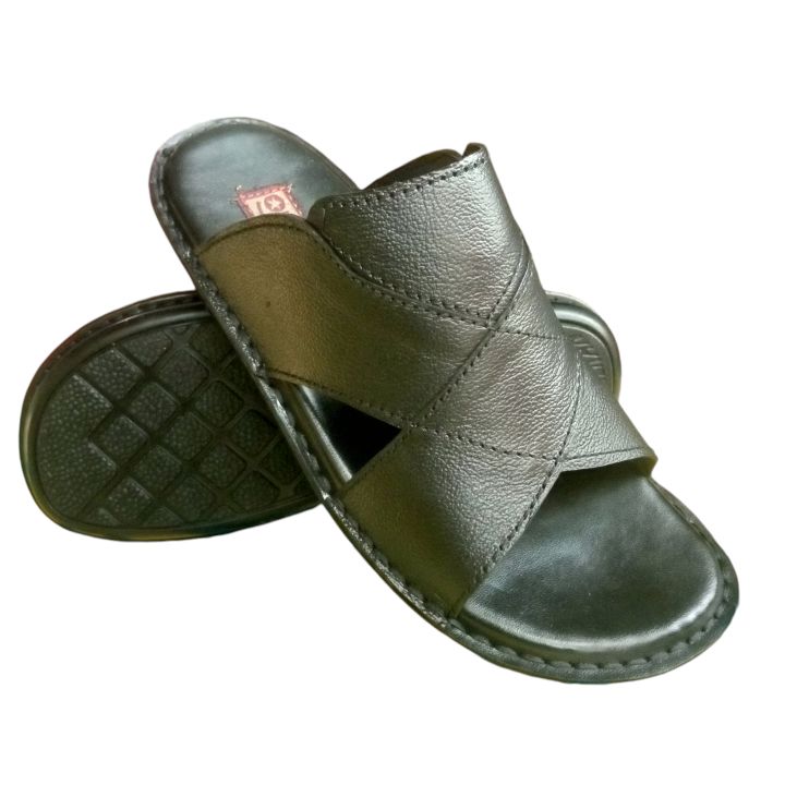 Pure Leather Slipper For Men . Color Brown | Daraz.pk