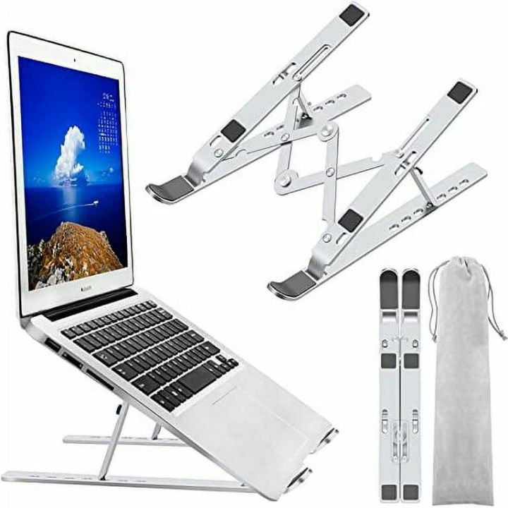 Foldable steel laptop stand white colour | Daraz.pk