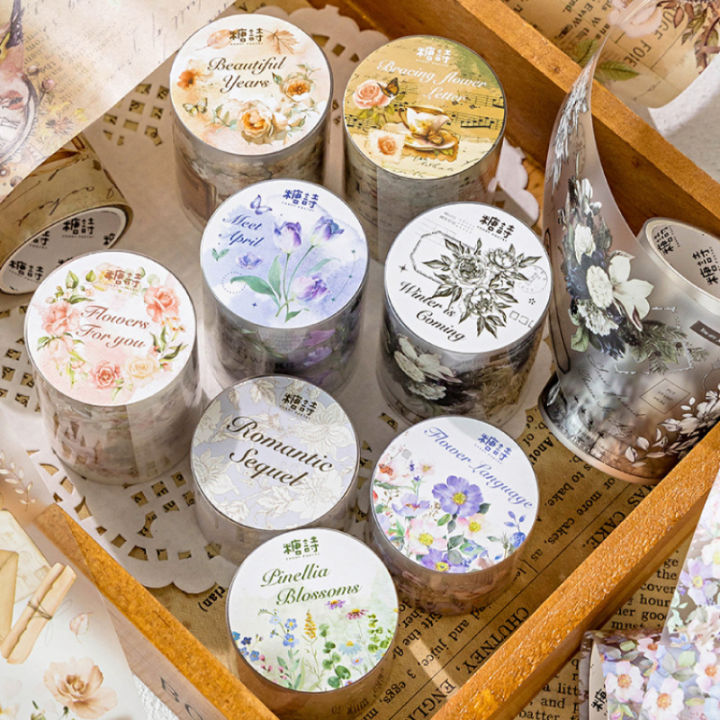 Mr. Paper, 20cm/roll, Plant and Flower Themed Tape, Decorative ...