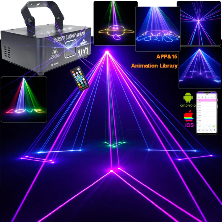 500mW 20Kpps APP RGB Animation Laser Light Beam DJ Disco Projector ...