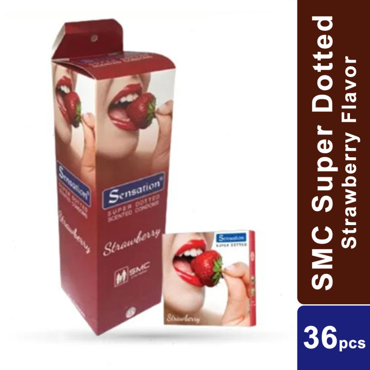 Sensation Super Dotted Condom for Men Strawberry Flavor | Full Box 12x3= 36pcs Condom | SMC ...