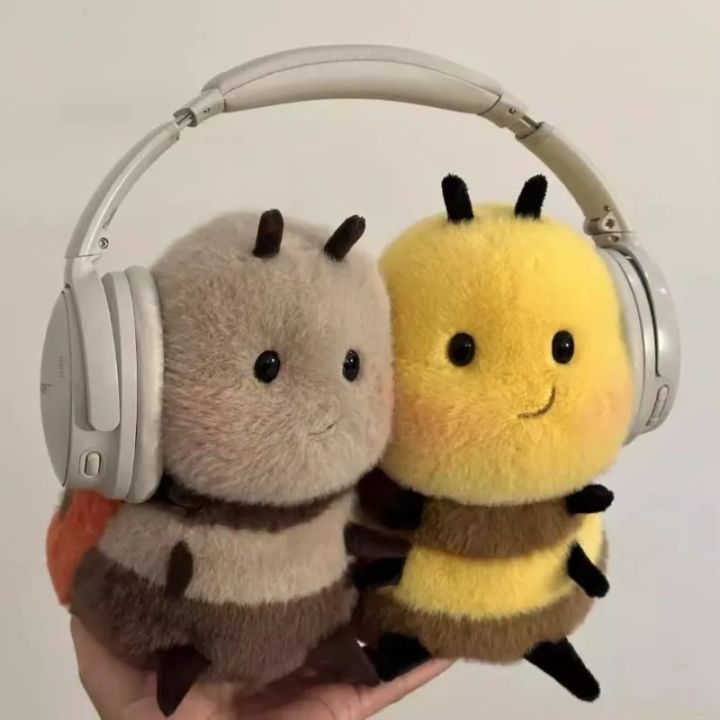 20CM Cute Little Bee Fluffy Ladybug Plush Toy Animal Honey Bee Stuffed ...