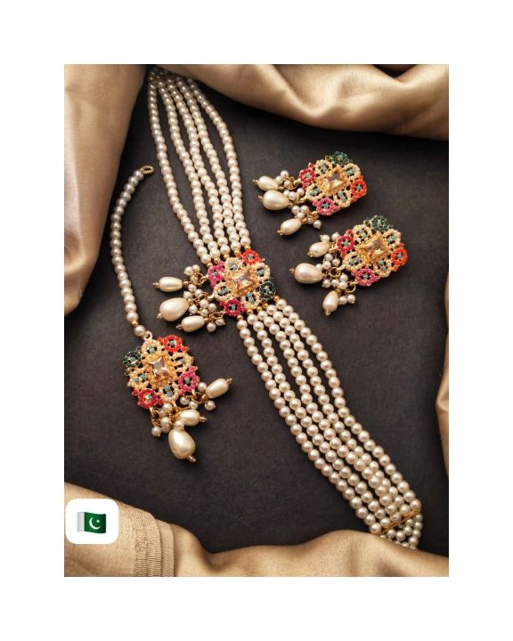 new stylish choker Patti set with earrings and tika for girls and woman ...