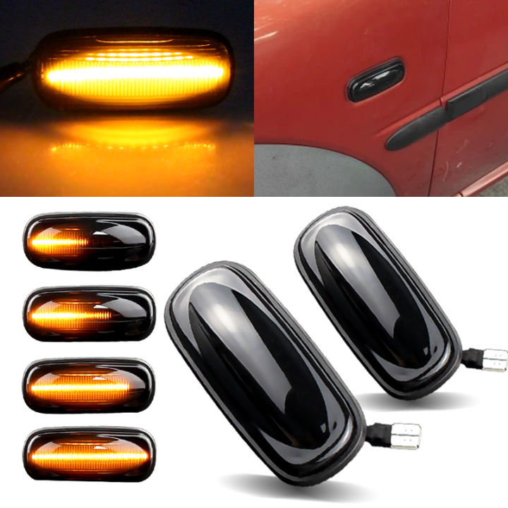 2pcs LED Turn Signal Dynamic Sweep Side Marker Lamp Repeater Indicator ...