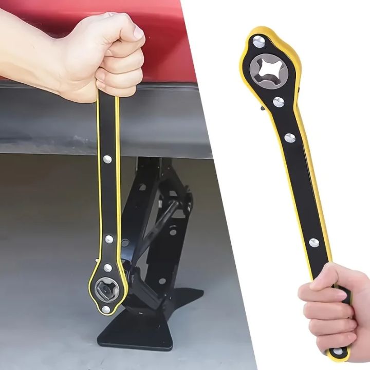 Universal Car Wheel Hand Crank Ratchet Wrenches Garage Tire Wheel ...