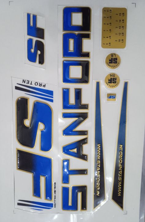 NEW 3D SF [STANFORD] Blue & Balck Edition Cricket Bat Sticker For ...
