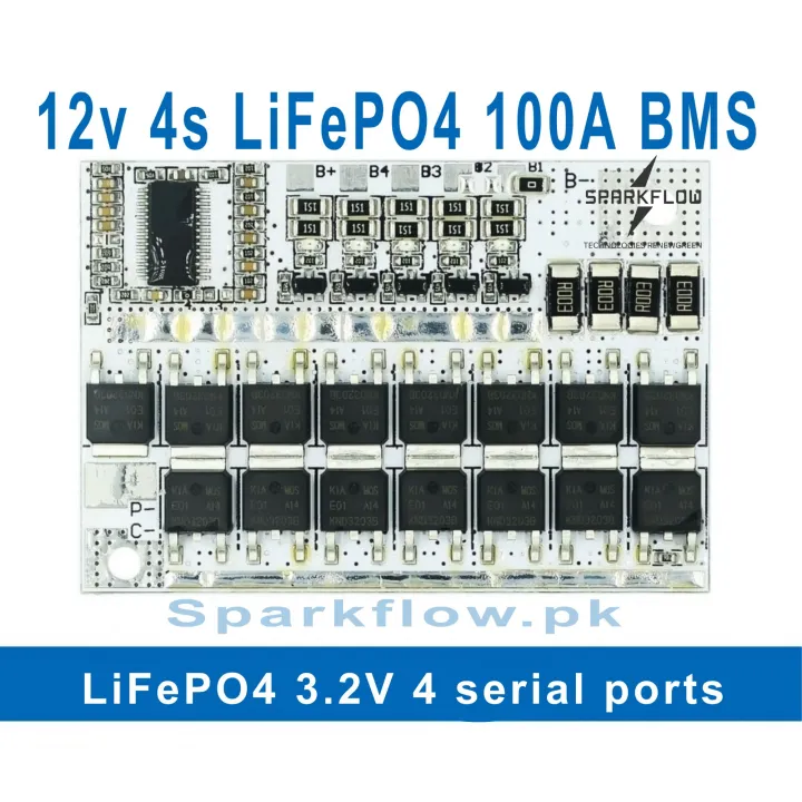 12V 100A 4S LiFePO4 BMS | 12.8V LFP Battery Protection Board for 3.2V ...