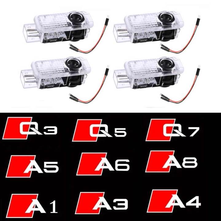 4pcs Car LED Door Logo Light Welcome Lamp for AUDI A5 A6L C5 A4L B5 B6 ...