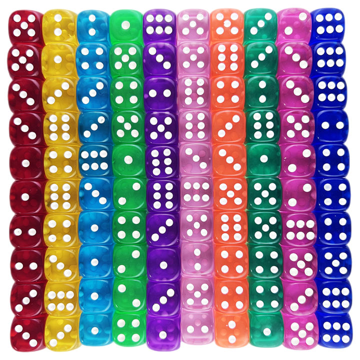 D6 Dice Set, 14mm Transparent Dice for Puzzle Making, Crafts and Classroom, Set of 10 | Daraz.com.bd