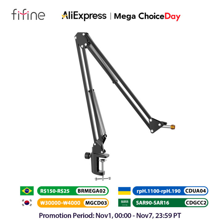 FIFINE Microphone Arm Boom,Adjustable Suspension Boom with Heavy Duty ...