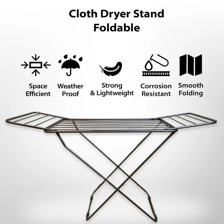 Foldable Cloth Drying Stand Folding Laundry Stand Cloth Hanging stand ...