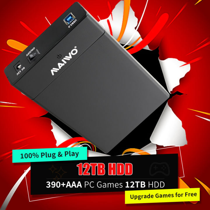 Playnite System Portable 12TB Gaming HDD Plug & Play Game Console 390+ AAA PC Games for PS4/PS3 ...