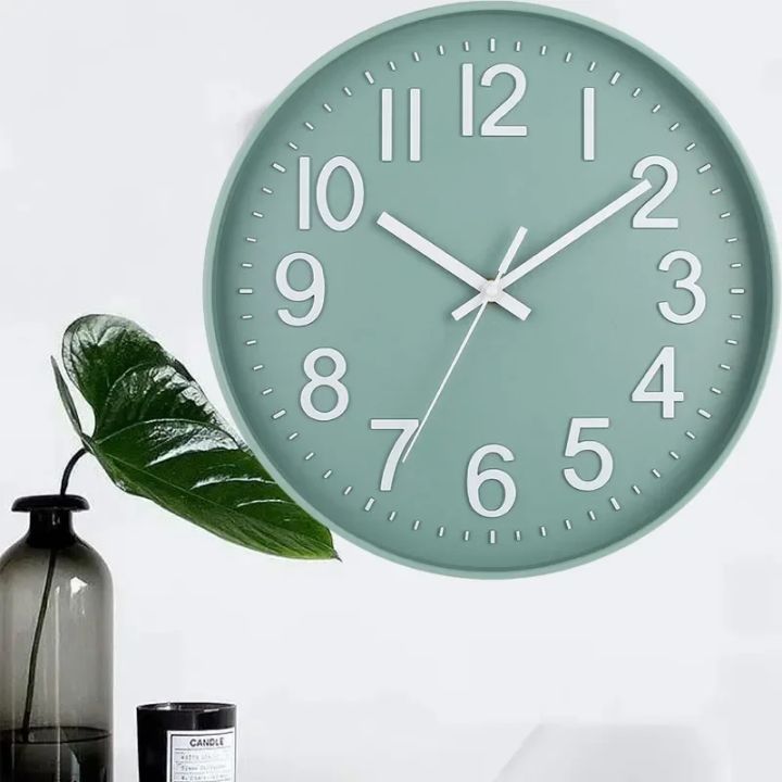 12 Inch Fashion Creative Wall Clock Accurate No Punching No Ticking Digital Wall Clock for Wall ...