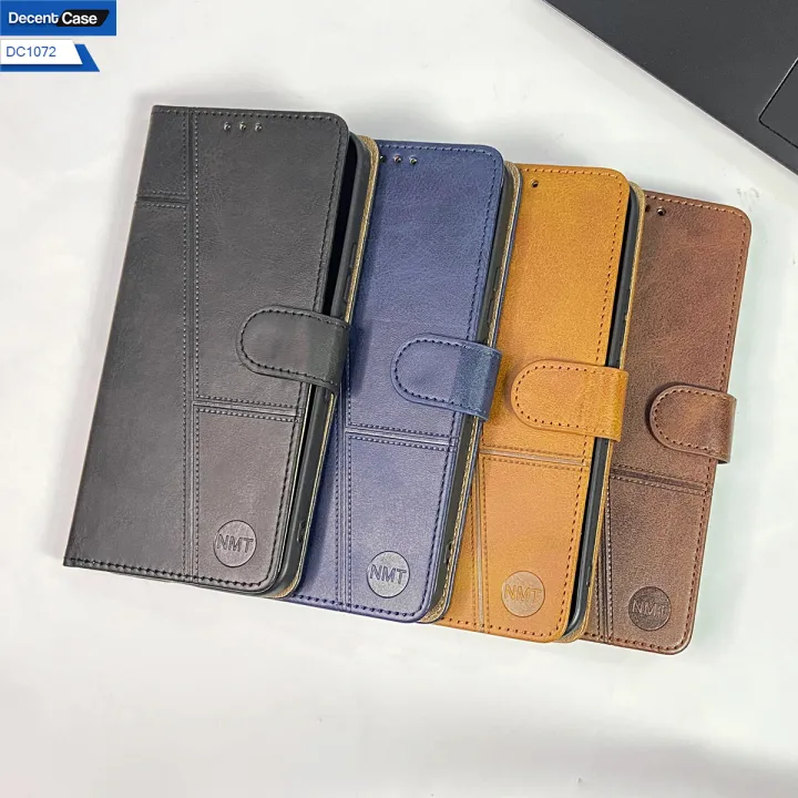 Vivo V60 Flip Book Cover - Dark Brown - Premium Leather Megantic Flip ...