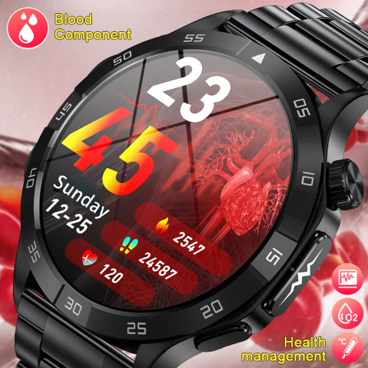 2024 ECG+PPG SOS Bluetooth Call Men Smartwatch Heart Rate Monitor ...