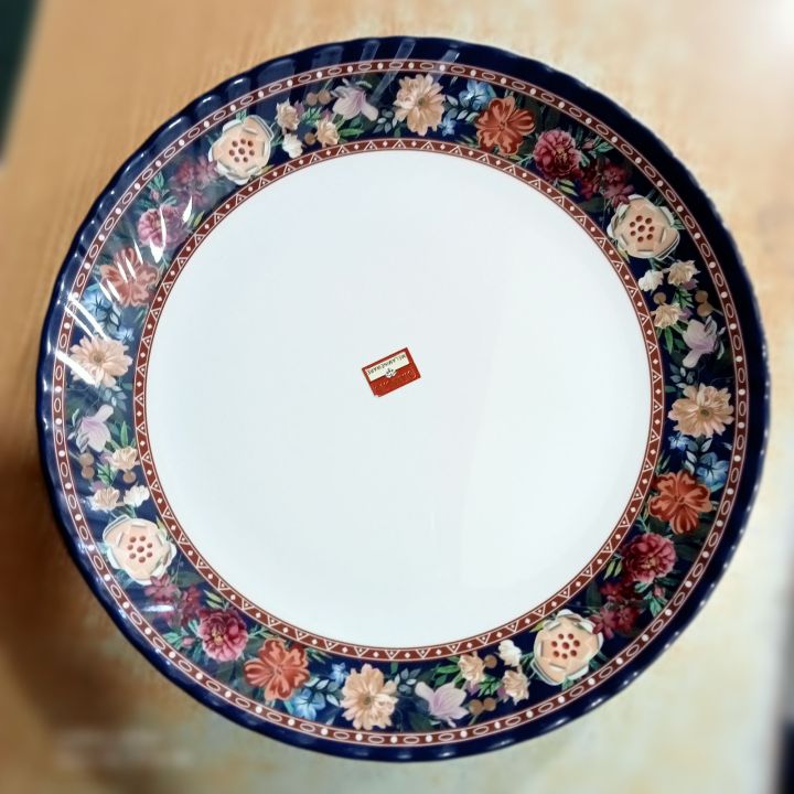 11" Noble plate Melamine,Big Size Corrugated Dinner plate 2 PC ...