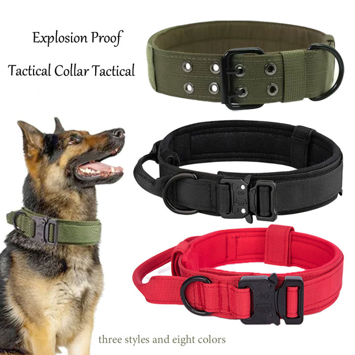 Heavy Duty Tactical Dog Collars with Handle Military K9 Collar with ...