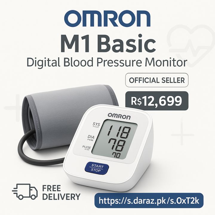 Omron M1 Basic Digital Blood Pressure Monitor with Free Evocheck Go Glucometer | Daraz.pk