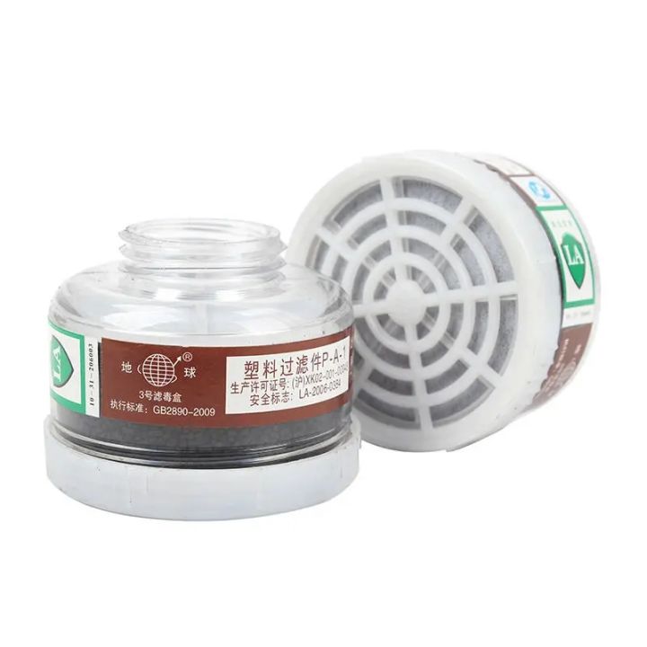 2pcs Level 2 Gas Mask Filter 40mm Respirator Canister 2596 Gas Mask ...