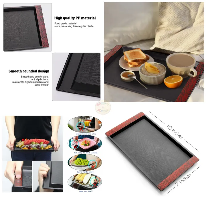 *Plastic Wooden Texture Serving Tray* | Daraz.pk