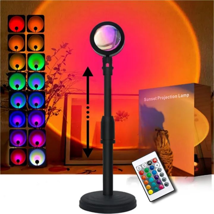 Remote Control Sunset Lamp Projector 16 Colors Changing RGB | Mobile ...