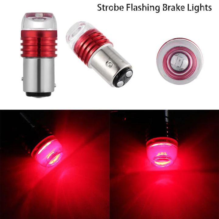 2pcs Auto 1157 Led BAY15D P21/5W T20 7443 Strobe Flash Light Brake ...