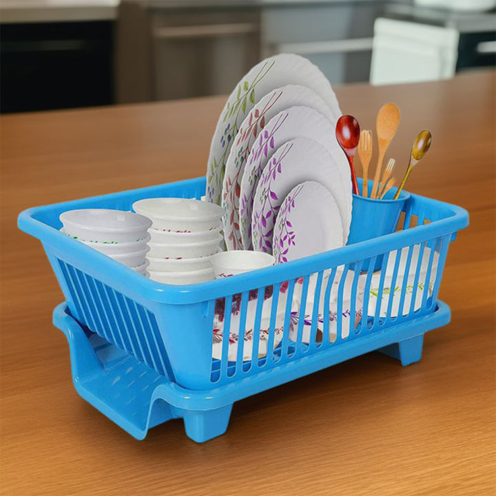 3 in 1 Durable Plastic Kitchen Sink Dish Rack Organizer | Daraz.pk