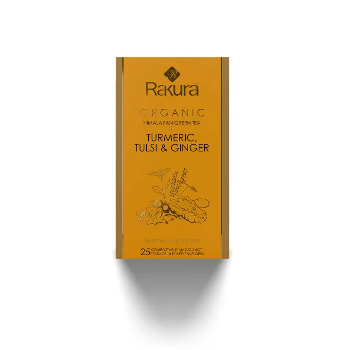 Rakura Organic Himalayan Green tea + Turmeric, Tulsi & Ginger 25TB ...