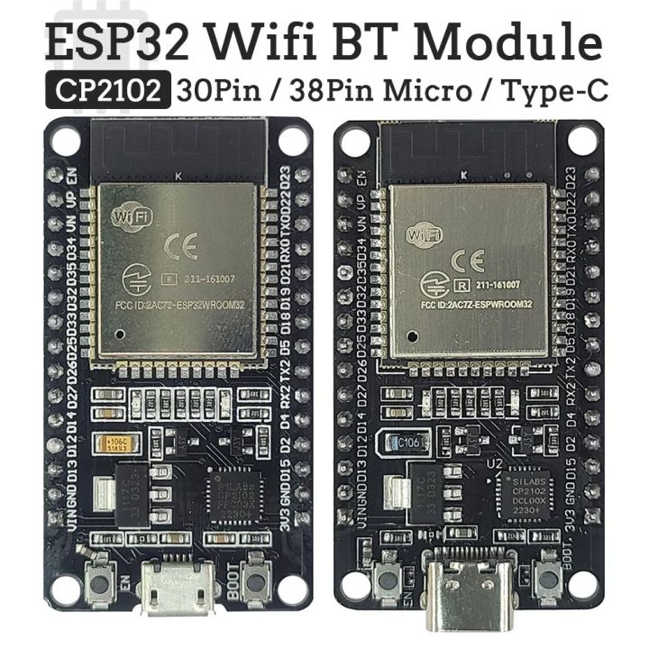 Esp32 Development Board 2 4g Wifi Bluetooth Module 30pin 38pin Cp2102 Micro Type C Ultra Low
