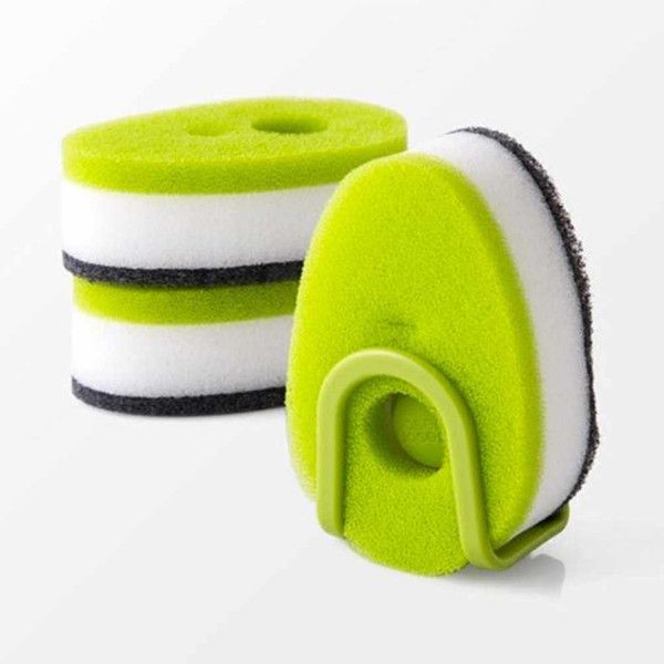 Pack of 3 Dishwashing Scouring Sponge With Soap Dispensing Capsule ...