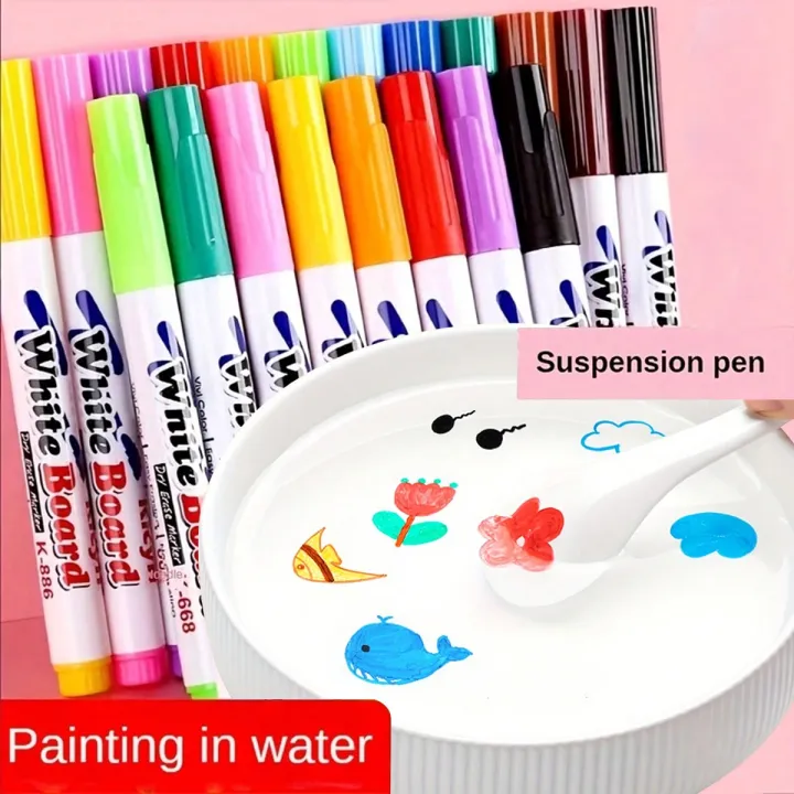 8/12 Colors Magical Water Painting Pen With Ceramic Spoon, Magical ...