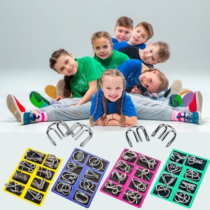 Metal Interlock Puzzle Rings Traditional Chinese Kongming Lock ...