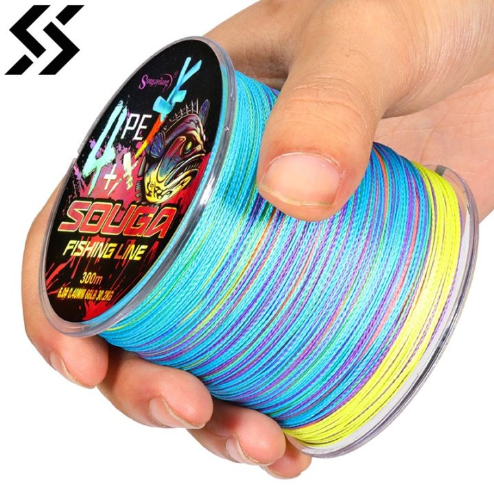 Sougayilang 100M 300M 5 Colors Strong PE Fishing Line 4 Strands Braided ...