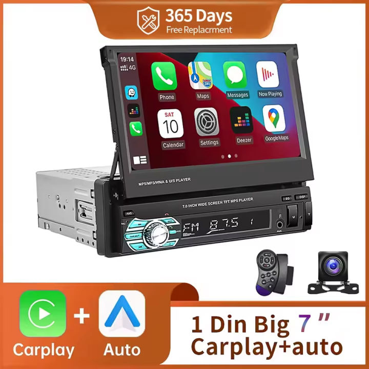 1 Din MP5 Player 7 Inch Carplay Android Auto Universal Manual Automatic ...