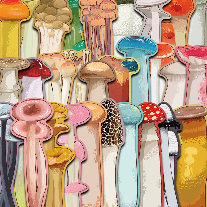 30PCS Cartoon Colorful Alien Mushroom Creative Bookmarks Reading Paper ...