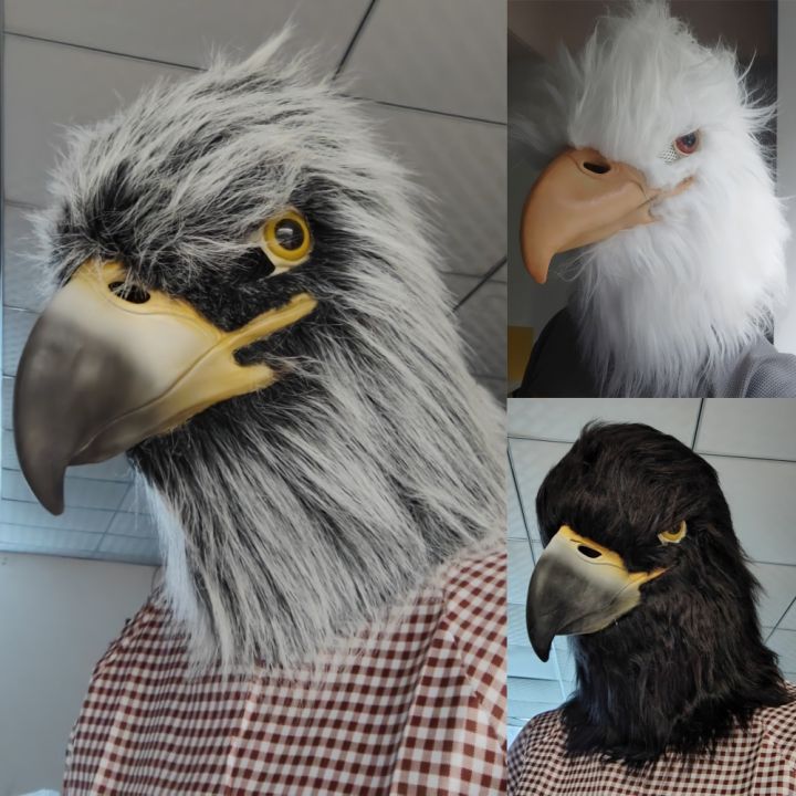 Eagle Mask Novelty Latex Bird Mask Closed Mouth Eagle Head Cover ...